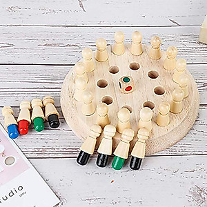 Wooden Memory Match Stick Chess Game, Color Memory Chess, Funny Block Board Game, Parent-Child Interaction Toy, Educational Intelligent Games Logic Braintease Toys for Boys and Girls Age 3 and Up