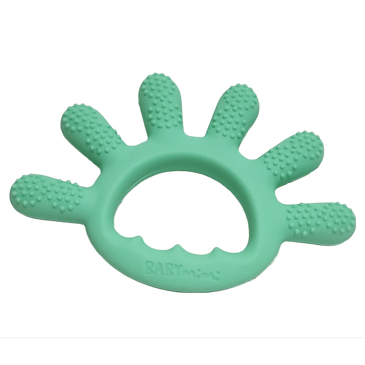 BABYmimi Silicone Teether - Finger-Shaped Organic Baby Teether Toys to Chew On - for Teething Relief, Babies - Pastel-Colored Fruit Design, Rising Dots - Food-Grade Material - BPA Free