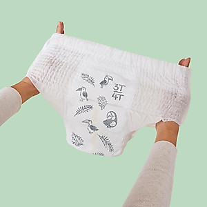 Parasol Clear+Dry™ Diaper Pants | Natural Training Diaper | Pure Ingredients, Water Based Ink, Non-Woven Fabric with Dermatest Excellent Seal | Rash Protection Diaper Set, Size 5 (26+ lbs.) 96 Count