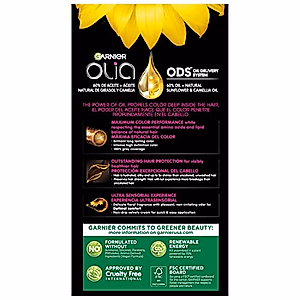 Garnier Hair Color Olia Ammonia-Free Brilliant Color Oil-Rich Permanent Hair Dye, 6.3 Light Golden Brown, 1 Count (Packaging May Vary)