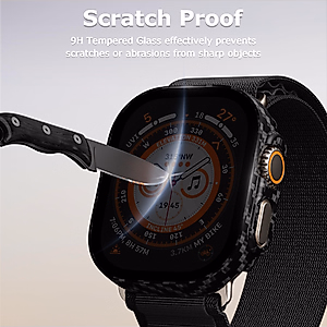 TSOGIA Apple Watch Ultra Privacy Screen Protector & Bumper Case, 49mm, 2 Pack, Carbon Fiber, Anti-Peeping