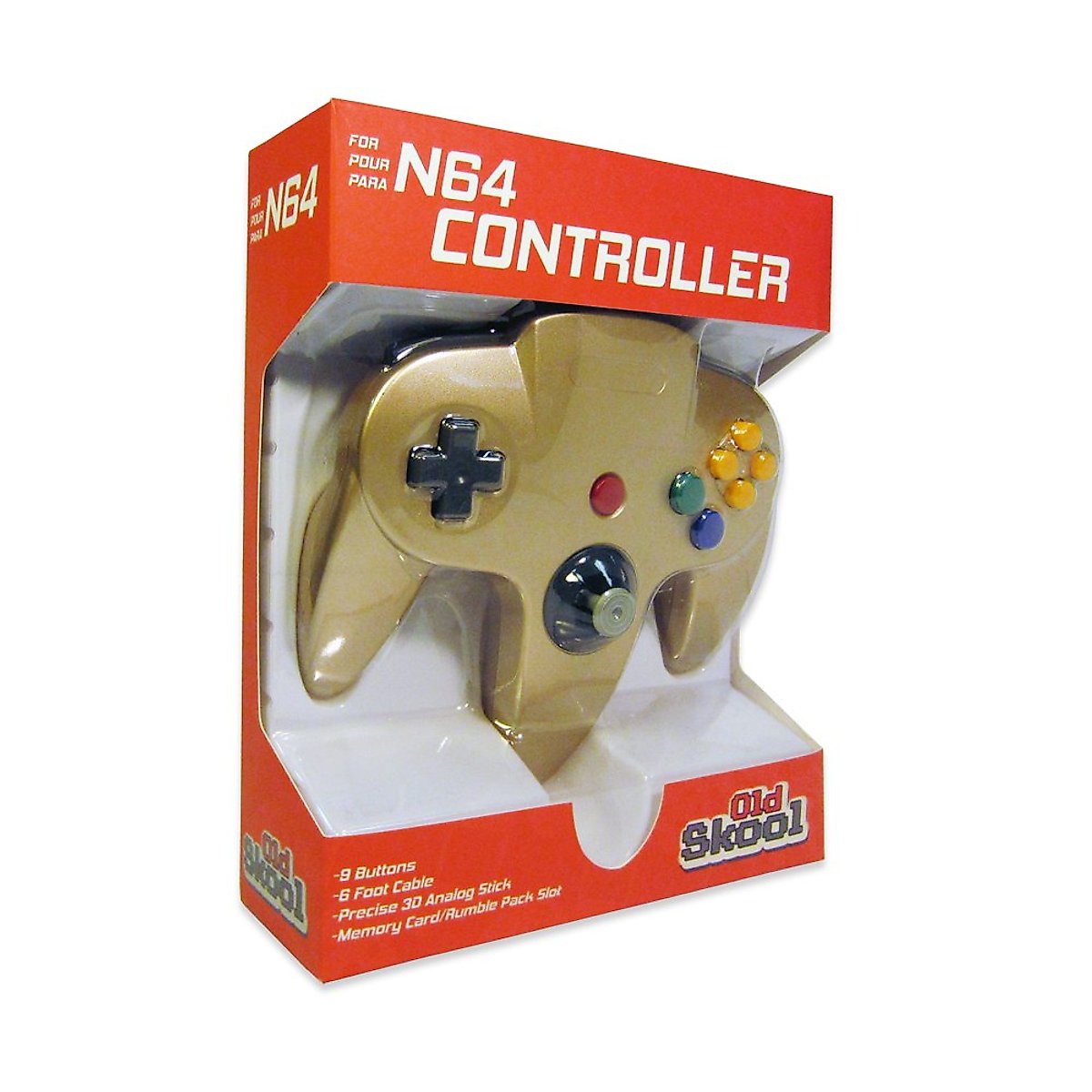 Old Skool Classic Wired Controller Joystick for Nintendo 64 N64 Game System - Gold