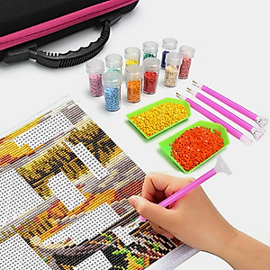 Bofoho Diamond Art Painting Storage Case - 60 Slots Diamond Art Painting Accessories and Tools, Portable Diamond Art Shockproof Jars Organizers Jewelry Storage Box