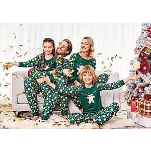 Ekouaer pijamas de navidad para familia 2023 Christmas Family Pajamas Sets Xmas Sleepwear Match Jogger Pants,PAT3,S
