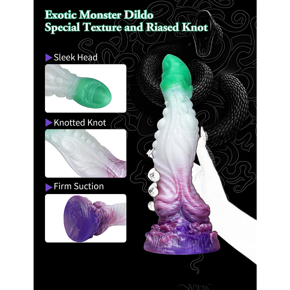 Realistic Thick Dragon Dildo with Knot, 10inch Long Monster Dildos Silicone Fantasy Dildo Anal Plug Toys for Women and Men Couples