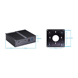 Qotom-Q750G5-S08 Router Mini PC Intel Celeron J4125 AES-NI 5X Intel I225-V 2.5G LAN Quad Core (8G DDR4 RAM + 128G MSATA SSD)