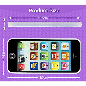 Cooplay Learning Smart Phone Toy Music Lullaby Song Touch Screen Type-C Recharable Cell Phone Mobile Yphone for Toddler Baby
