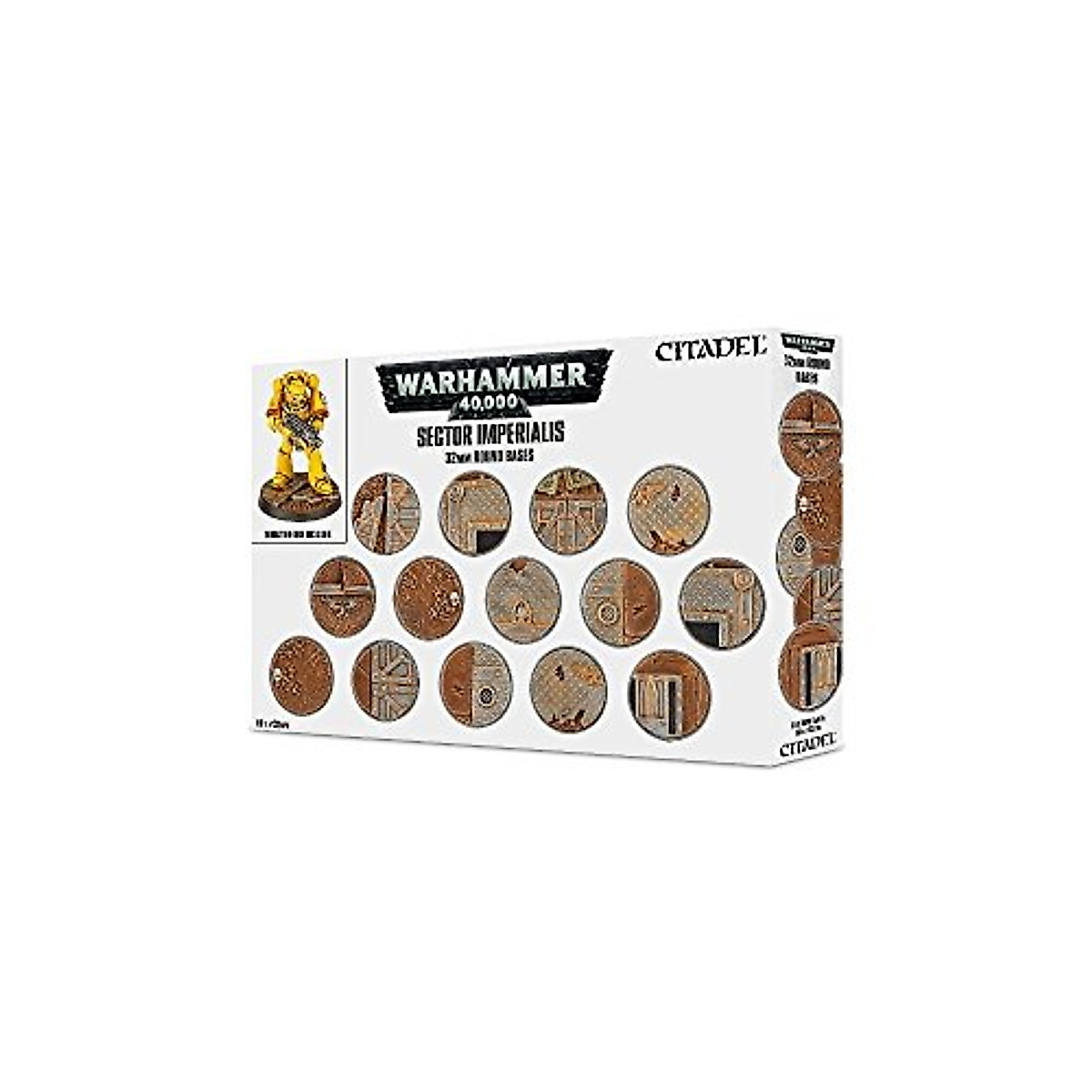 Games Workshop 99120199039" Sector Imperialis Sixty Round Bases Action Figure, Black, 32 mm