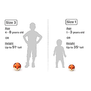 Daball Kid and Toddler Soccer Ball - Size 1 and Size 3, Pump and Gift Box Included (Size 1, Terry, The Fox)