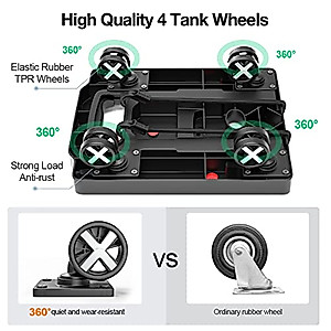 Folding Hand Truck Dolly, Lightweight Hand Truck Dolly Foldable Luggage Cart, Utility Cart with 4 Wheels & 2 Elastic Ropes for Luggage Travel Moving Shopping Airport Office Use-130LBS Capacity