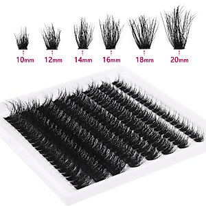 DIY Lash Extension Kit 240Pcs Lash Clusters Individual D Curl Eyelash Extension Kit 40D Wispy Cluster Lashes with Lash Glue 9-16MM Lash Clusters Eyelash Kit