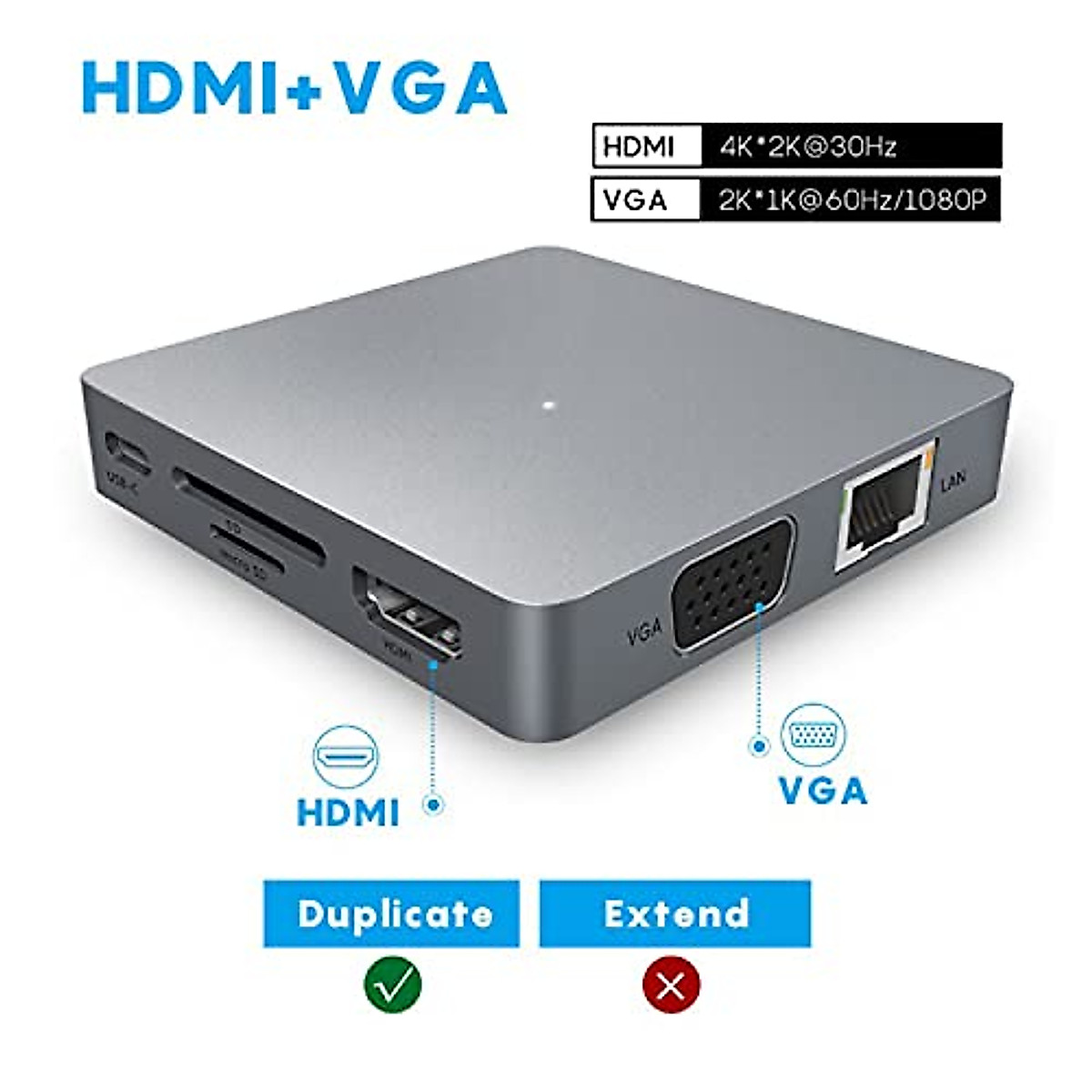 14 in 1 USB 3.1 Type-C HUB USB -C to HDMI 4K 30Hz VGA 100W PD Charging Adapter RJ45 Audio SD TF Card Reader USB 3.0 Hub for MacBook Nintendo Samsung Dex (Silver)