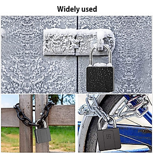 Key Padlock with Fingerprint Bluetooth App eLinkSmart Combination Lock: Large Padlock for Truck Gate Footlocker Gym Locker Outdoor ​Waterproof Heavy Duty Support iOS Watch