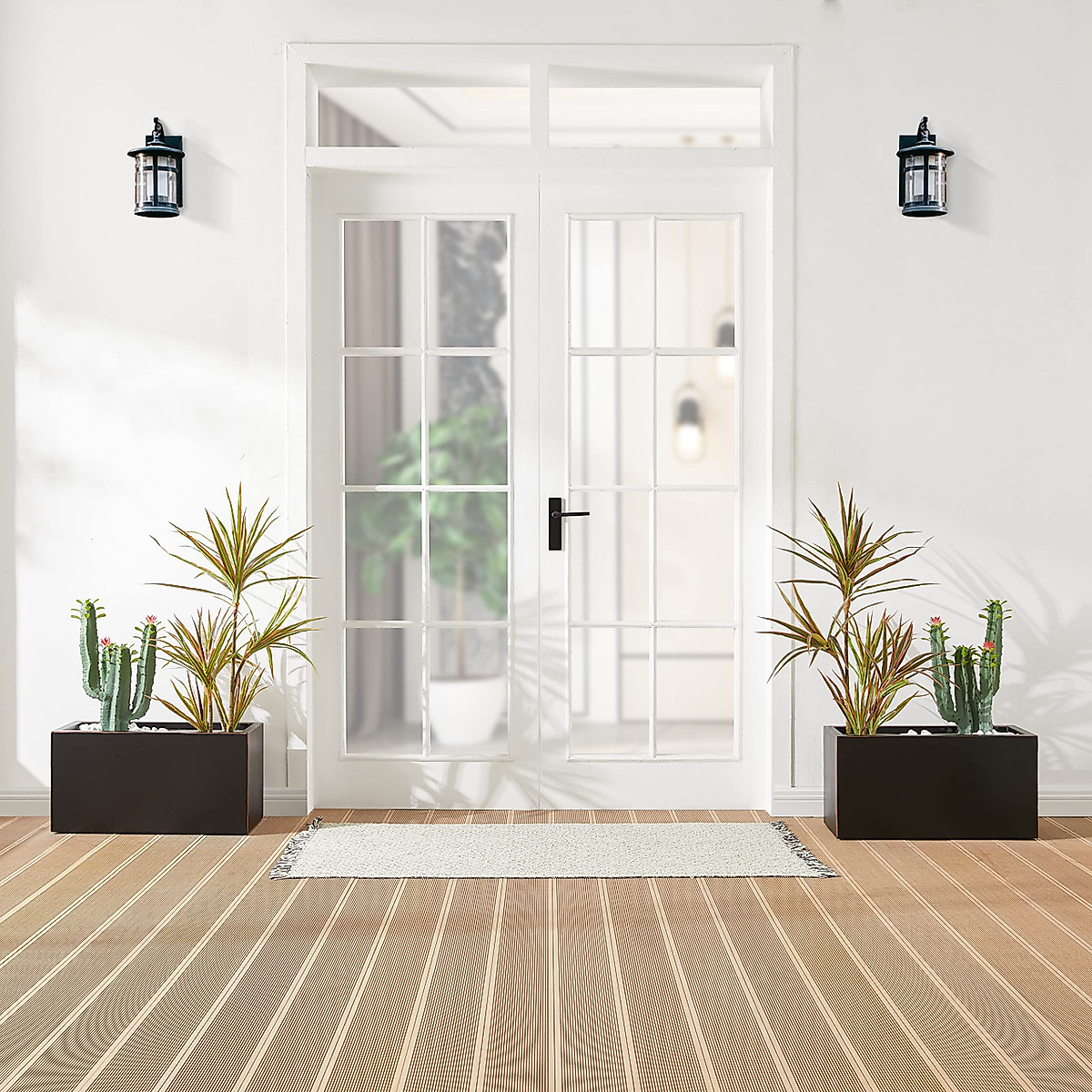 Wallowa Metallic Heavy Rectangle Planter Box for Outdoor/Indoor 25Lx11Wx13H Inches 22Pounds Black