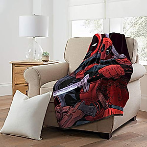 Marvel's Deadpool, "Swordsman" Micro Raschel Throw Blanket, 46" x 60", Multi Color