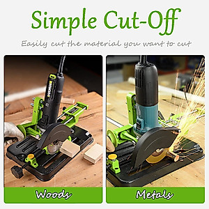 ZWSJLC Upgraded Angle Grinder Stand Sliding DIY Cutter Support Aluminum Bracket Holder iron base Suitable for 100/115/125mm angle grinder