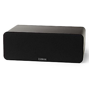 Micca OoO Slim Center Channel Speaker with 3-Inch Woofers and Silk Tweeter, Thin Design Under 4" Tall, for Desktop Stereo or Home Theater Surround Sound, Wall Mountable, Single, Dark Walnut