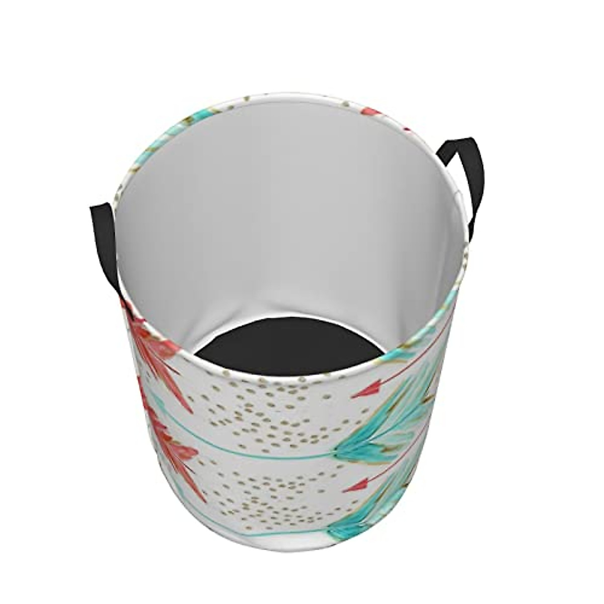 Coral And Teal Arrows Circular Laundry Hamper Print Hamper Freestanding Laundry Basket Collapsible Laundry Hamper 2 Sizes S/M