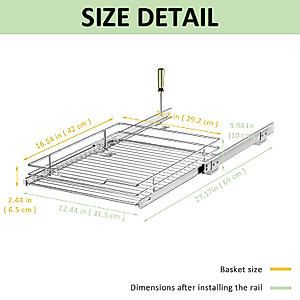 AHNR Pull Out Cabinet Organizer, 2 Pack Heavy Duty Cabinet Pull Out Shelves, Slide Out Cabinet Organizer Storage for Home, Pull Out Drawers for Kitchen Cabinets,12.4”W*16.5”D