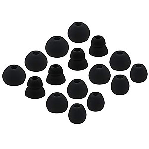 ALXCD Replacement Eartips Silicone Earbuds Buds Set Compatible with Powerbeats Pro, 8 Pairs S/M/L/D 4 Sizes Soft Silicone Earbuds Tips, Compatible with Powerbeats Pro Headphones PB Pro (Black)