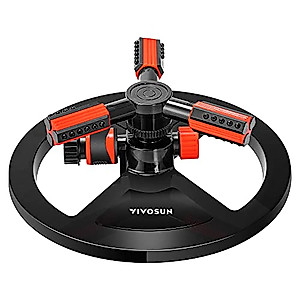 VIVOSUN Garden Sprinkler for Yard with 360 Degree Rotation, Lawn Auto Irrigation System Garden Water Sprinklers with Hose Quick Connect Adapter for Lawn, Plants, Garden Hose Sprinklers Heavy Duty
