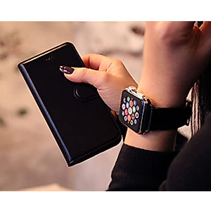 VENOULT Compatible with iPhone 14 Plus Wallet Case for Man or Women, 14 Pro / 14 Pro MAX / 13 MAX Full Grain Genuine Leather Detachable, Compatible Magsafe Wireless Charging and Car Mount, HANDMADE