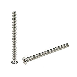 Xiaoyztan M4x50mm Phillips Countersunk Head Machine Screws Stainless Steel 304 Full Thread Metric Standard Mounting Hardware Fasterning Accessories, Pack of 50