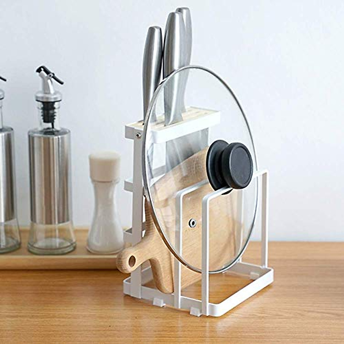 ZH1 Household Multifunctional Cutting Board Rack, Kitchen Storage Knife Rack, Bottom Non-Slip Design, Can Put Knives, Pot Covers, Cutting Boards.