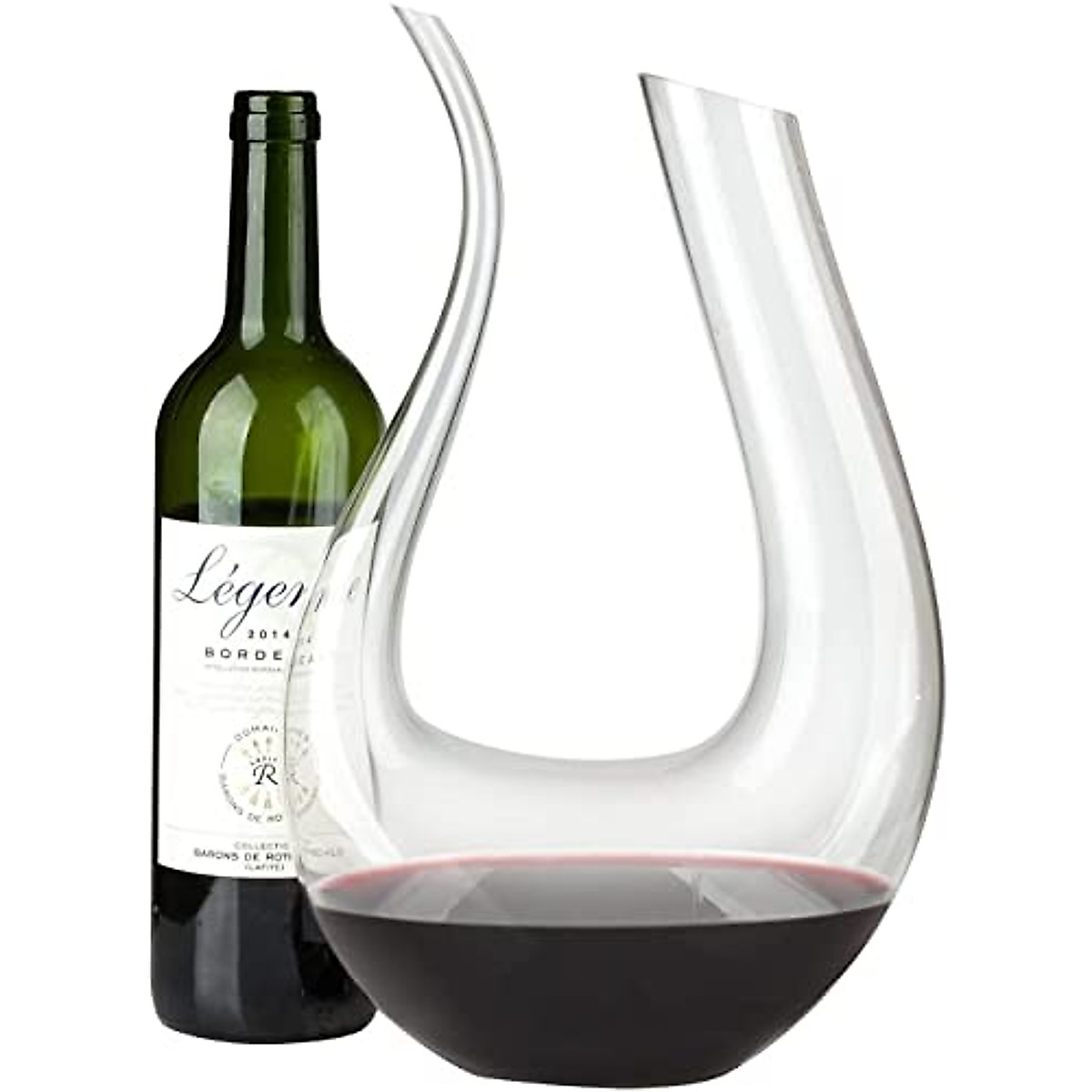 LOGFOY Wine Decanter, Hand Blown Wine Carafe, Lead-Free Aerating Glass,Classic Wine Breather Gift,Wine Accessories 1500ml