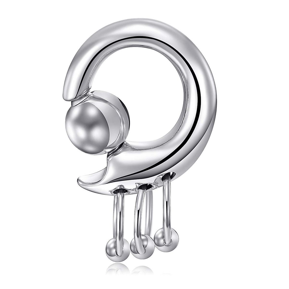 VCMART Captive Bead Rings Spring Action CBR Monster Screwball Rings 2G 14mm Surgical Stainless Steel Pierced Body Jewelry Sold Individually