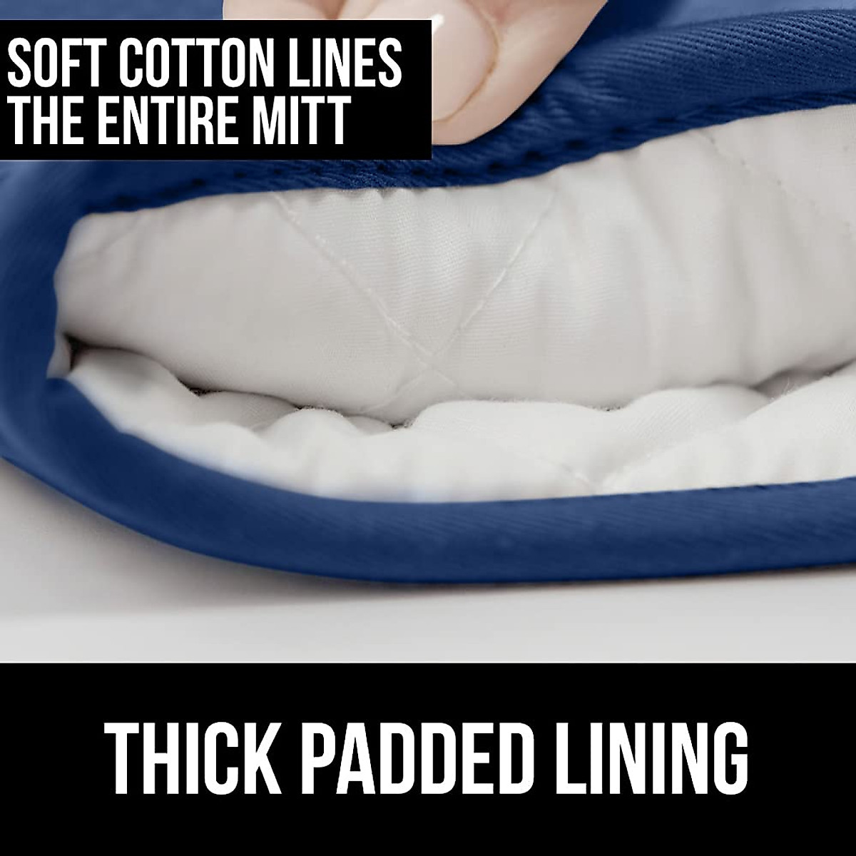 Gorilla Grip Silicone Oven Mitts and Flexible Cutting Boards 4 Pack, Oven Mitts are 12.5 Inch in Blue Color, Flexible Cutting Boards are Multicolor, 2 Item Bundle