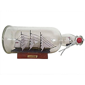 Hampton Nautical Cutty Sark Model Ship in a Glass Bottle, 11"