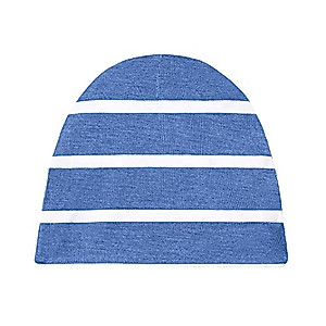 Posh Peanut Baby Swaddle Blanket & Beanie - Matching Newborn Swaddle Set, Doubles As Receiving Blanket or Nursing Cover (Denim Blue Stripe)