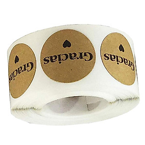 Esquirla Round Paper Spanish Gracias Thank You Stickers Label for Birthday Party