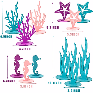 24 Pcs Mermaid Birthday Decorations Felt Table Centerpiece Under the Sea Party Decorations Supplies for Ocean Theme Little Mermaid Birthday Party Baby Shower