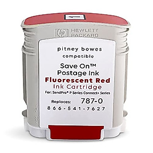 Save On Postage Ink 787-0 Compatible PB Sendpro P/Connect + Series Mailing System - 787-0 High Yield Red Ink Cartridge - Postage Meter Cartridge