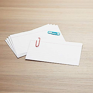 Amazon Basics Heavy Weight Ruled Lined Index Cards, White, 3x5 Inch Card, 100-Count