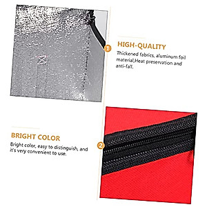 SOLUSTRE Catering Bag 1pc Portable Cooler Bag Water Resistant Tote Bag Portable Heating Lunch Box Foldable Tote Bag Insulated Shopping Bag Thermal Bag Take-out Insulated Bag Red