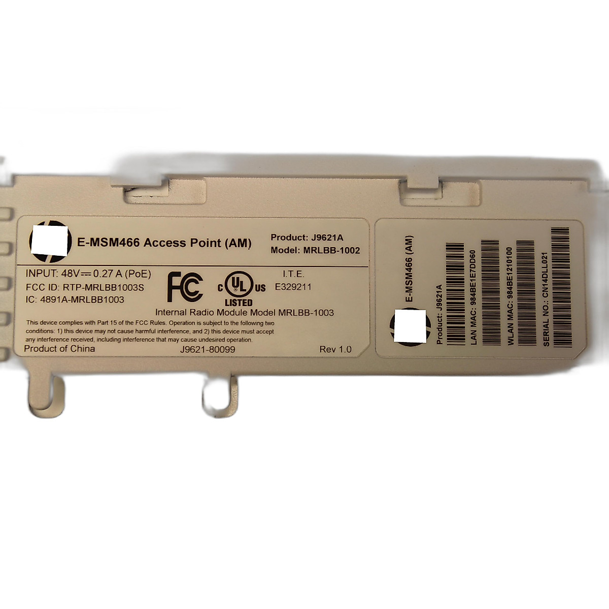 HEWLETT-PACKARD E-MSM466 IEEE 802.11n 450 Mbps Wireless Access Point / J9621A /