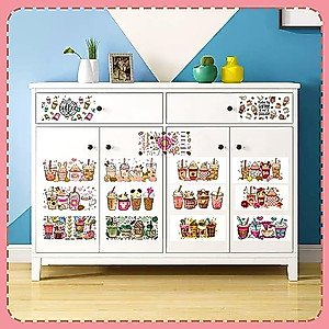 ArtCentury UV DTF Cup Wrap, 15 Sheets Cup Theme Rub on Transfers for Crafting 16OZ Libbey Glass Cups Wrap Transfer Stickers Decals Waterproof Crafts Vintage UV DTF Cup Wrap