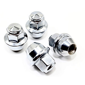 Set of 20 Veritek 12x1.5mm 3/4 19mm Hex 1.46 Inch 37mm Length Chrome OEM Factory Style Large Acorn Seat Wheel Cover Hubcap Retaining Lug Nuts for Ford Focus Fusion Escape Factory Wheels