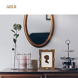 AELS 5x7 Inch Vintage Picture Frame, Elegant Antique Photo Frames with Glass Front, Photo Display, Tabletop Wall Hanging, Gift Ideas, Gold and Black