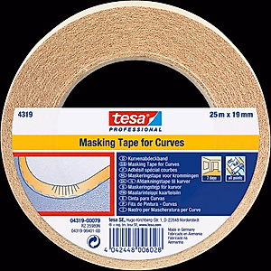 tesa 4319 Masking Tape for Curves, 19mm x 25m