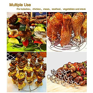 LBH Skewer Stand,Stainless Steel,compatible with Instand pot 8 Quart Air Fryer and Ninja Foodi 8 Quart Accessories for Kabobs (6.2X8.7)