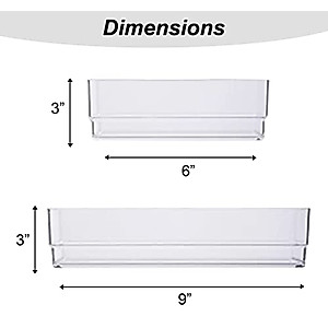 LilGift ARAD 2 Pieces Clear Vanity & Drawer Organizer, Acrylic Organizer, Drawer Divider, Makeup Bathroom Organizer, Kitchen Utensils