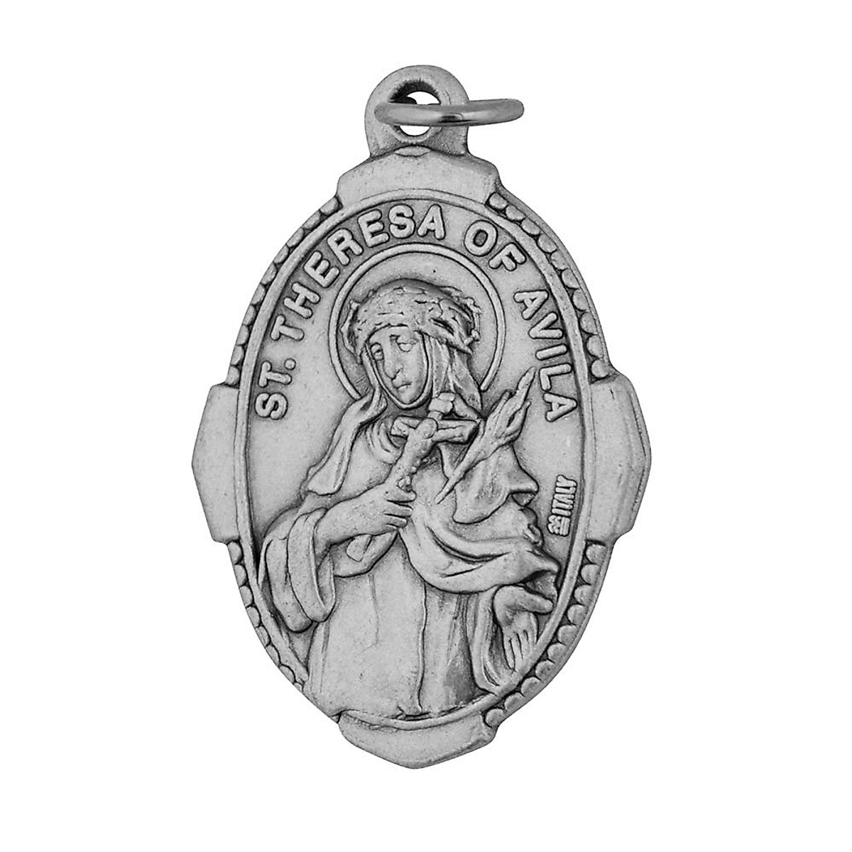 1" Saint and Holy Subject Medal with Prayer Card | Over 25 Different Saints | Durable and Detailed Charm | Pendant Medal Carded with Prayer | Christian Jewelry (St. Teresa of Avila)