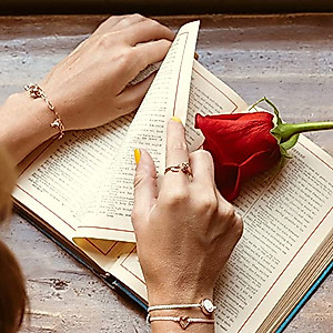 Pura Vida Rose Gold-Plated Disney Belle Rose Open Ring - Rosebud Charm, Brass Base - Size 6