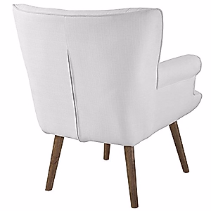 Modway Cloud Mid-Century Modern Upholstered Fabric Accent Arm Chair in White