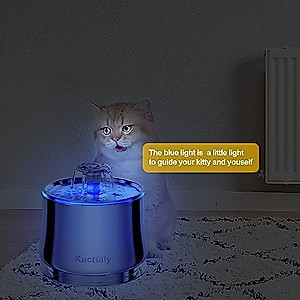 kactoily 84oz/2.5L Cat Water Fountain Stainless Steel,