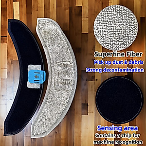 GVMM mop pad Compatible with iRobot Roomba Combo j7/j7+Microfiber Mopping Pad, Washable & Reusable Cleaning Refill Pads (4 Packs)